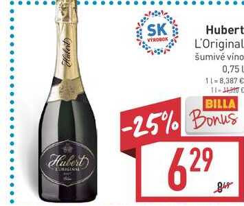 ARCHIV | Hubert L'Original šumivé vino 0,75l v akcii platné do: 17.1. ...