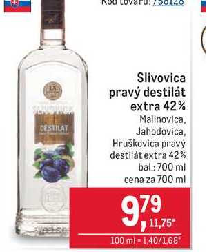 Slivovica pravý destilát extra 42% Malinovica, Jahodovica, Hruškovica ...