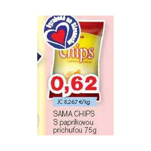 SAMA CHIPS S paprikovou prichuľou 75g v akcii | Zlacnene.sk