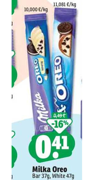ARCHIV | Milka Oreo Bar 37g, White 47g v akcii platné do: 1.6.2021 ...