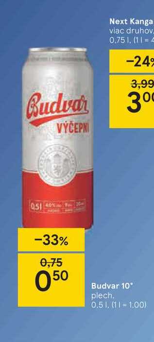 ARCHIV | Budvar 10 %, 0,5 l v akcii platné do: 11.1.2022 | Zlacnene.sk