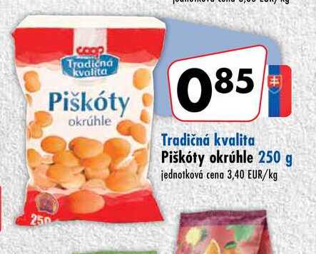 Piškóty okrúhle 250 g v akcii | Zlacnene.sk
