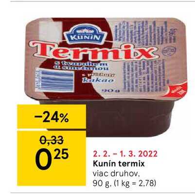 Termix jahodový, vanilkový 90 g Milko g v akcii | Zlacnene.sk