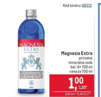 Magnesia prirodná minerálna voda jemne perlivá, perlivá, neperlivá 1,5l ...