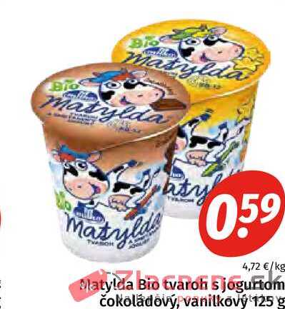 ARCHIV | Matylda Bio tvaroh s jogurtom čokoládový, vanilkový 125 g v ...