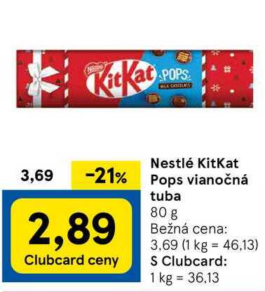 Nestlé KitKat Pops vianočná tuba, 80 g v akcii | Zlacnene.sk