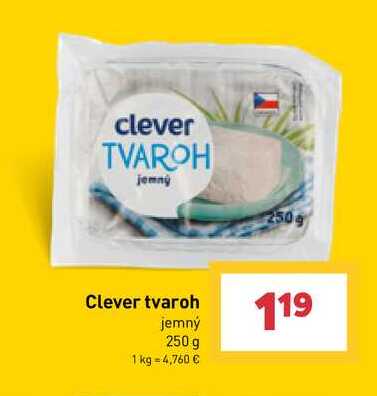 Clever tvaroh jemný 250 g v akcii | Zlacnene.sk
